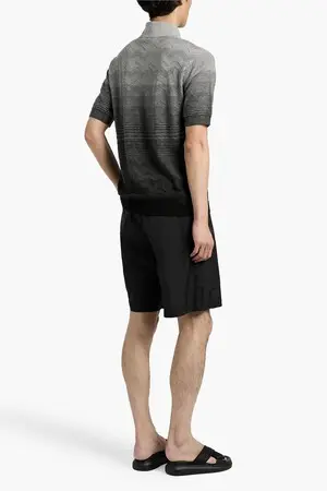 Missoni Spacedyed Jacquardknit Cotton Polo Shirt - Gray