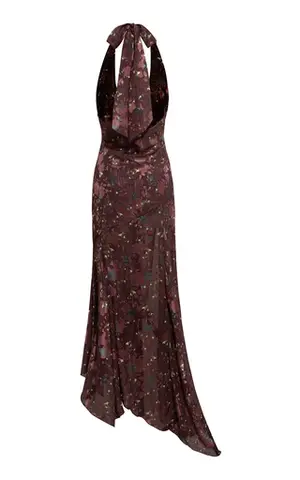 SIEDRES Corinas Asymmetric Devoré Chiffon Midi Dress