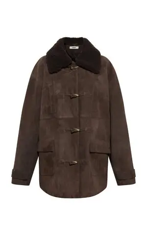 SIEDRES Shearling-trimmed Suede Jacket