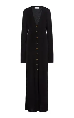 Françoise Cindy Couture Buttoned Maxi Dress