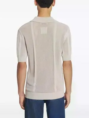 LANVIN Open-knit Polo Shirt - Neutrals