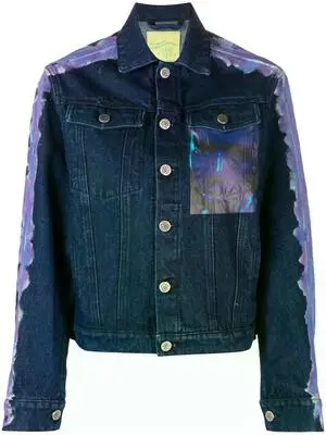 SKY HIGH FARM WORKWEAR Tie-dye Panel Denim Jacket - Blue