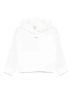 Dkny Logo-appliqué Cropped Hoodie