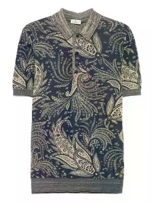 Etro Paisley-jacquard Polo Shirt - Blue