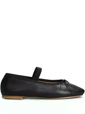 ANNIEL Leather Ballerina Flats - Black