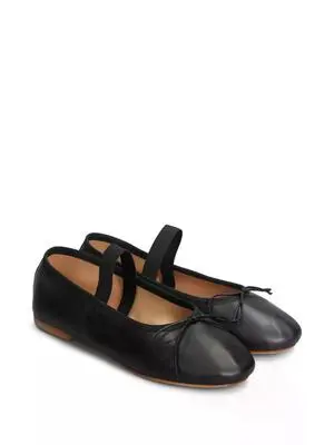ANNIEL Leather Ballerina Flats - Black