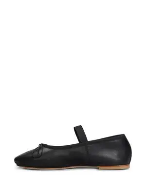 ANNIEL Leather Ballerina Flats - Black