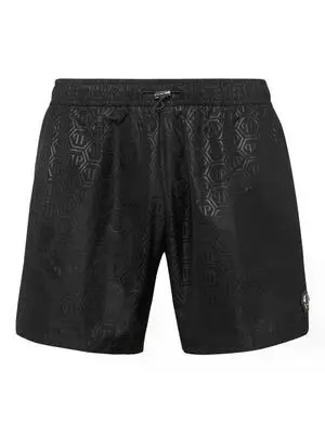 Philipp Plein Logo-Embossed Swim Shorts Black