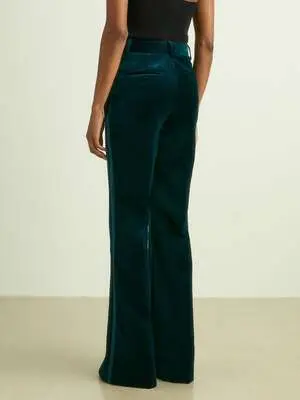REISS Parisa Velvet Flared Trousers