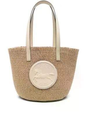 Chloé Large Horse Medal Tote Bag - Neutrals