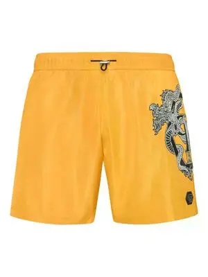 Philipp Plein Graphic-print Swim Shorts - Yellow