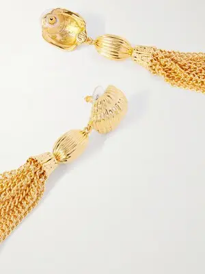 JENNIFER BEHR Arthelia -plated Tasseled Earrings