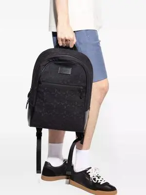 COACH Theo Patterned Backpack - Black