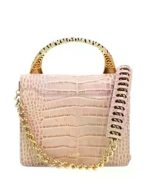Roberto Cavalli Crocodile-effect Tiger-detail Handbag