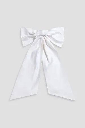 JENNIFER BEHR Darla Satin Bow Hair Clip - Ecru
