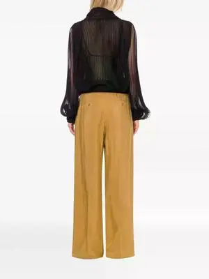 Alberta Ferretti Silk Plissé Blouse