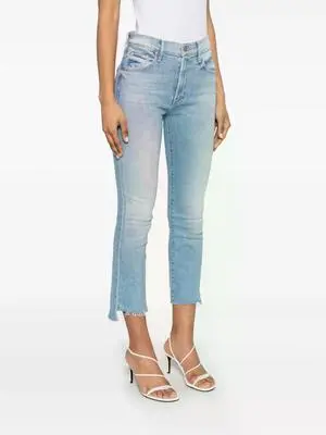 MOTHER The Insider Crop Step Fray Jeans - Blue