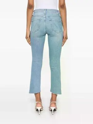 MOTHER The Insider Crop Step Fray Jeans - Blue