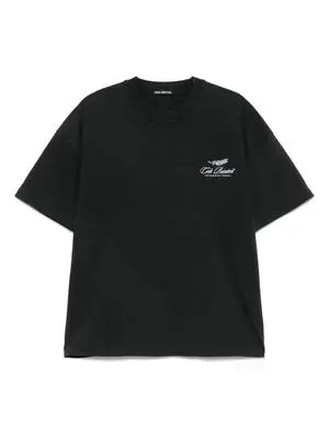 COLE BUXTON Logo-embroidered T-shirt - Black