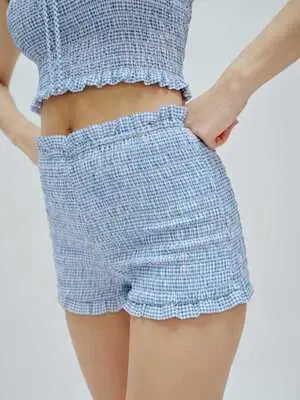 REFORMATION Abbie Check Shorts