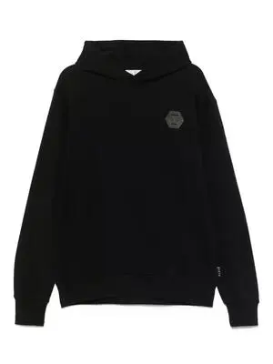 Philipp Plein Hoodie Sweatshirt With Iconic Print - Black