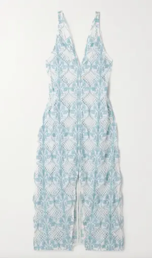 AGUA BY AGUA BY BENDITA Suspiro Embroidered Open-knit Midi Dress