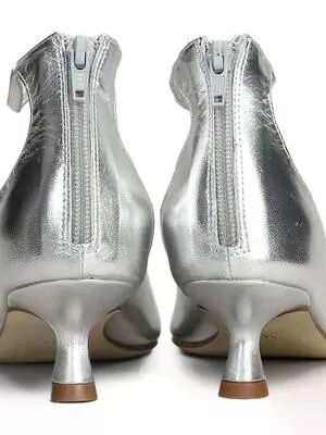 ANNA F. 50mm Leather Pumps - Silver