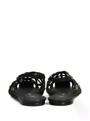 ANDREA CARRANO Rhinestone-embellished Ballerina Flats - Black