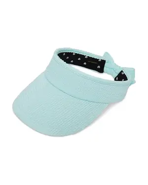 Lele Sadoughi Swimmer Bow Tie Visor - Sea Blue
