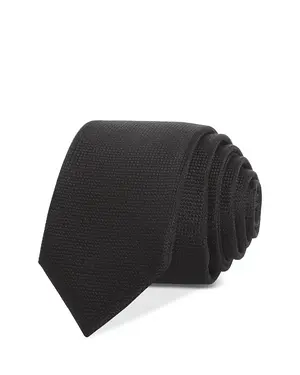 Bloomingdale'S Silk Textured Skinny Tie - Black