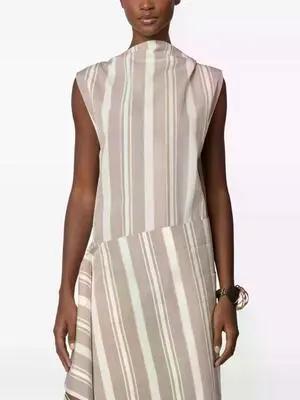TOD'S Striped Asymmetric Shift Dress