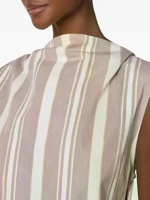 TOD'S Striped Asymmetric Shift Dress
