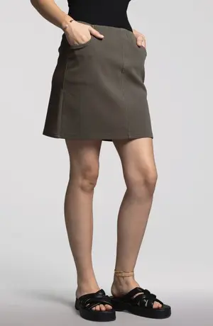 WEEKEND LOS ANGELES Genevieve Cotton Blend Skirt - Black Brown