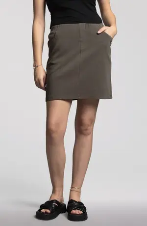 WEEKEND LOS ANGELES Genevieve Cotton Blend Skirt - Black Brown