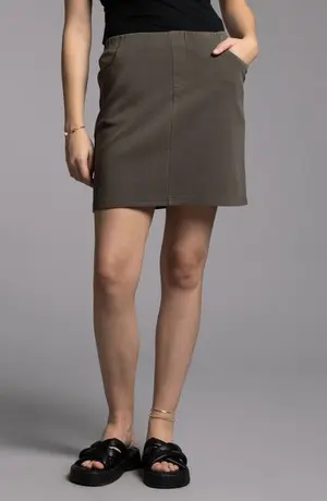WEEKEND LOS ANGELES Genevieve Cotton Blend Skirt - Black Brown