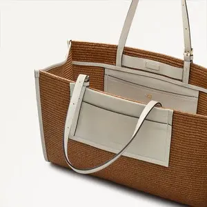 RADLEY The Burlington Raffia Tote Bag - Saddle