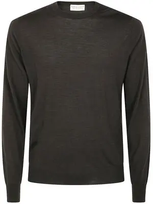FILIPPO DE LAURENTIIS Long Sleeve Round Neck Sweater - Brown