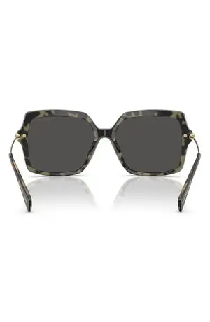Michael Kors 55mm Square Sunglasses - Black / Amber Tortoise / Grey