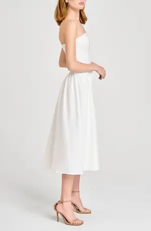 WAYF Giulia Strapless Linen-blend Midi Sundress - Ivory
