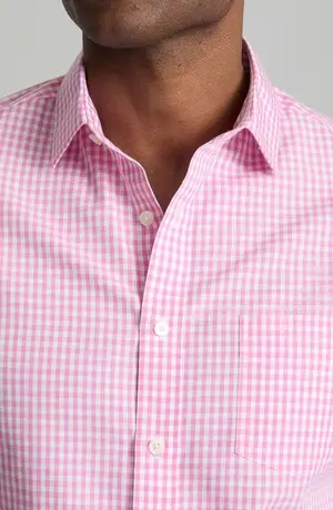 UNTUCKIT Lawrence Gingham Wrinkle Free Cotton Button-up Shirt - Pink