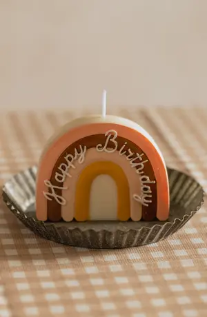 SOUTHLAKE GIFTS Boho Rainbow Candle Cake Topper
