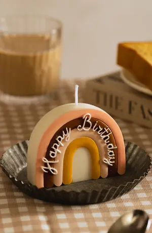 SOUTHLAKE GIFTS Boho Rainbow Candle Cake Topper