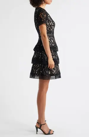 Eliza J Lace Tiered Dress