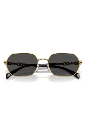 Michael Kors 57mm Irregular Sunglasses - Gold / Dark Grey