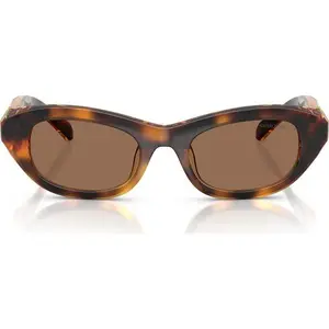 SWAROVSKI 50mm Small Pillow Sunglasses - Havana / Dark Brown