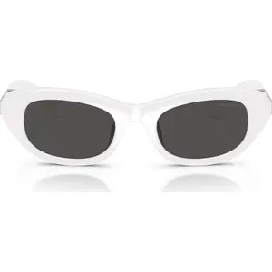 SWAROVSKI 50mm Small Pillow Sunglasses - White/dark Grey