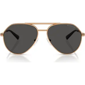 Michael Kors 60mm Pilot Sunglasses - Beige Gold / Dark Grey Solid