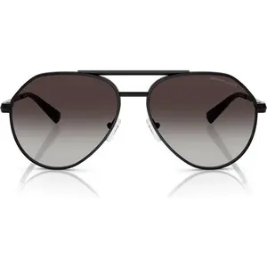 Michael Kors 60mm Pilot Sunglasses - Black Shiny / Dark Grey