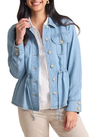 Tommy Bahama Chambray Utility Jacket - Light Indigo Wash