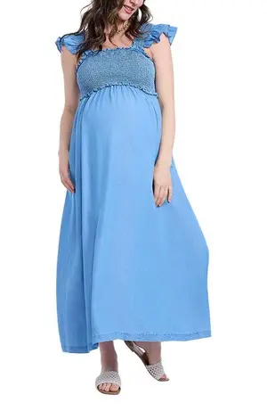 Blue Maternity Maxi Dresses